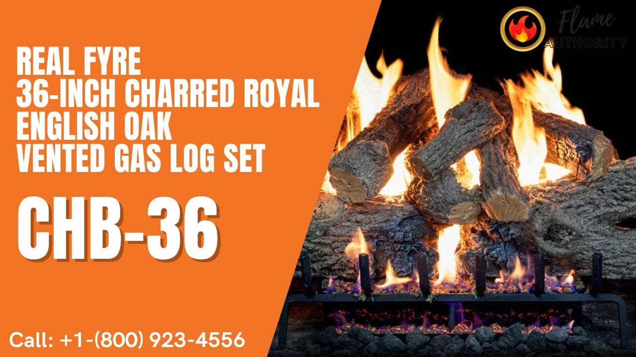 Real Fyre 36-inch Charred Royal English Oak Vented Gas Log Set - CHB-36 ...