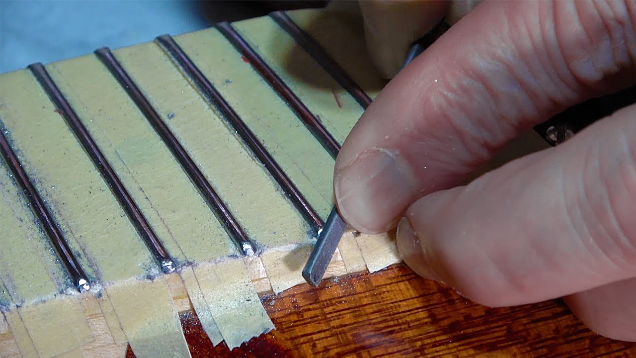 Making A Six String Multi Scale Guitar: Doing The Fret Work - YouTube