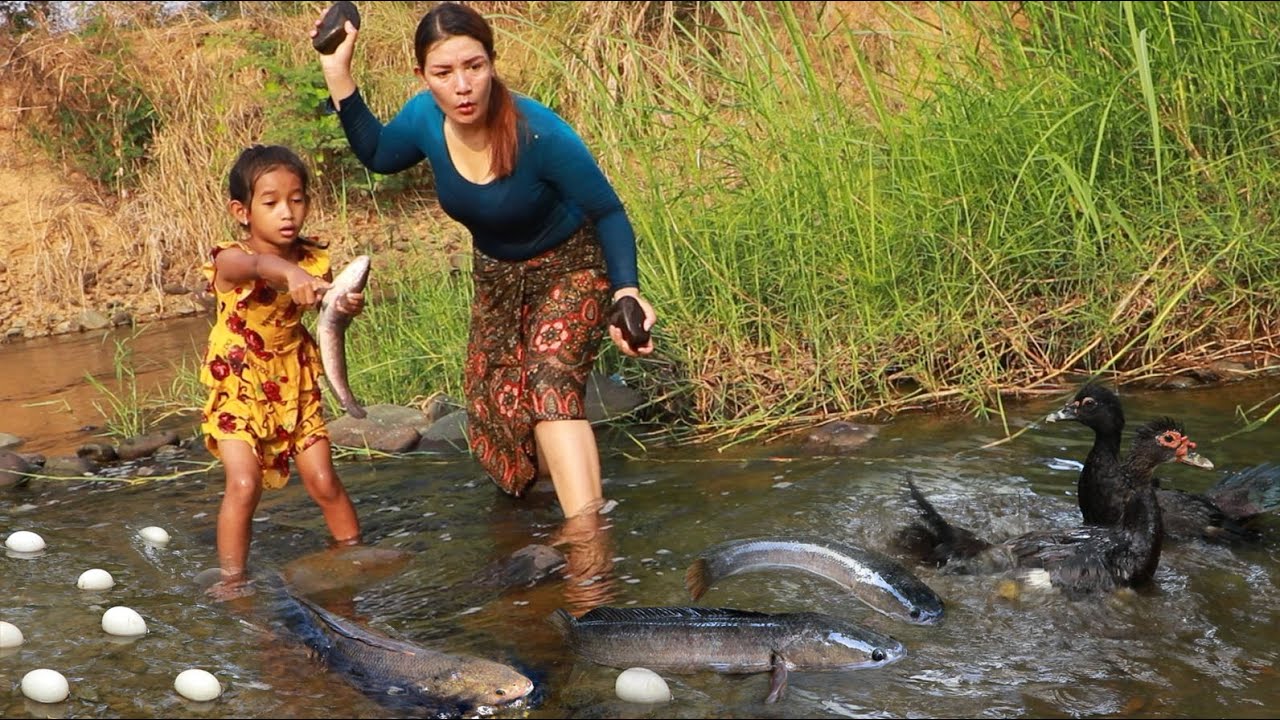 Catch and cook duck for lunch- Cooking duck spicy tasty delicious ...