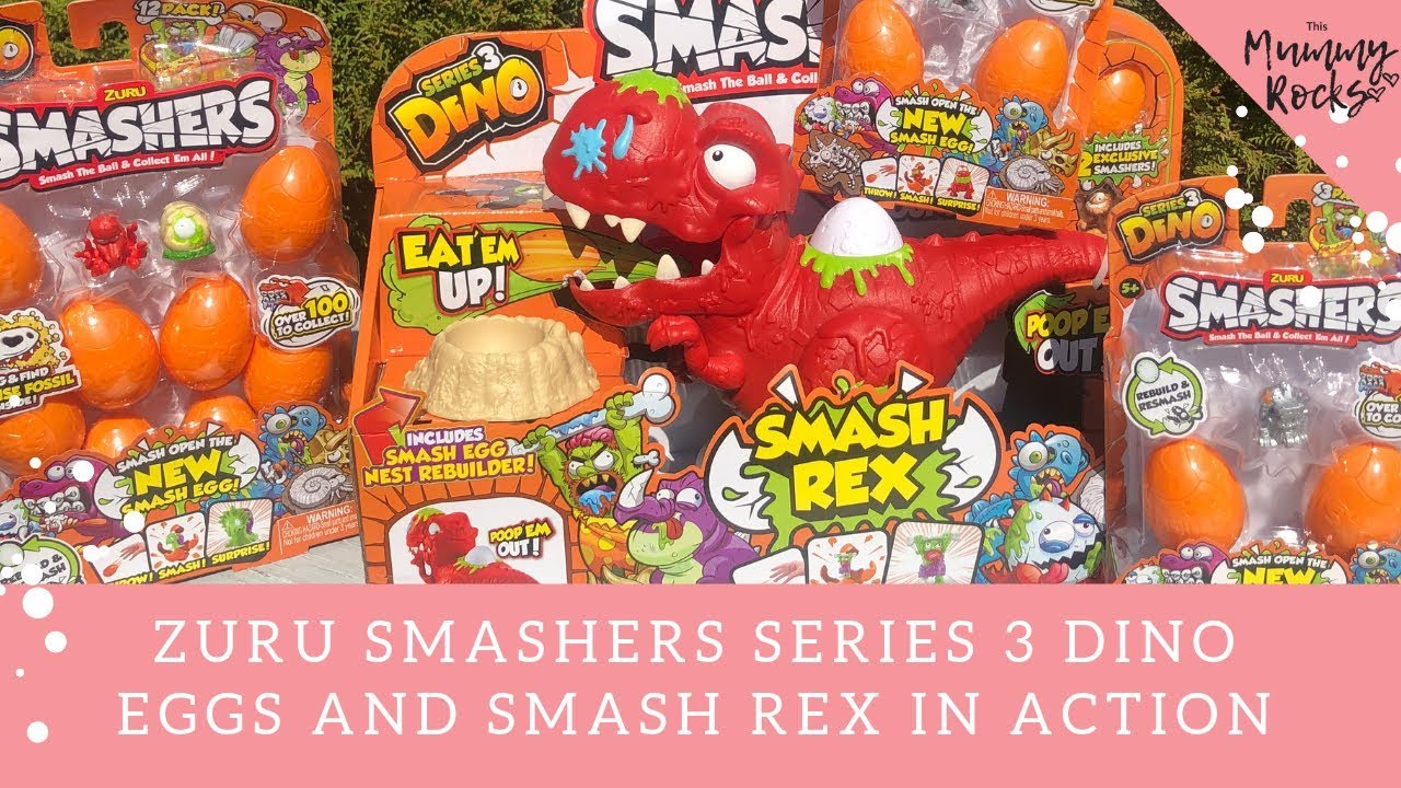 Smashers Series 3 Dino Eggs and Smash Rex In Action #Ad - YouTube