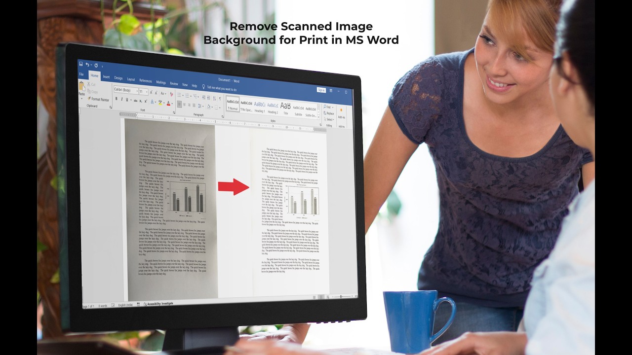 How to Remove Scanned Image Background for Print in MS Word - YouTube