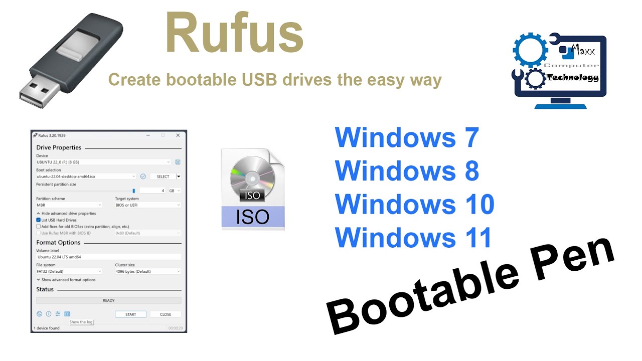 How To Create Rufus Bootable Pendrive windows - YouTube