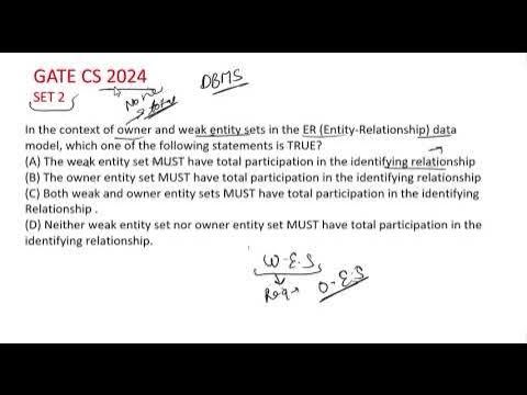 DBMS GATE CS PYQ 2024 SET 2 - YouTube