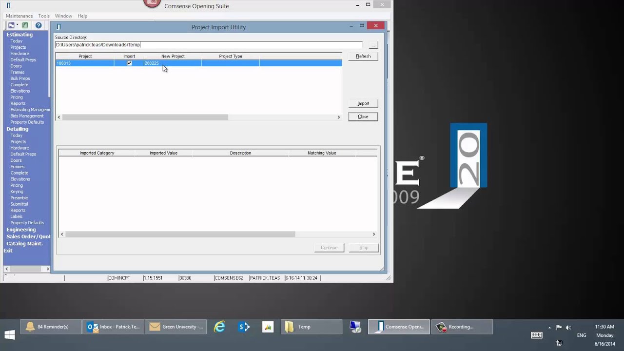 Specification Import to Estimate - Comsense Opening Suite - YouTube