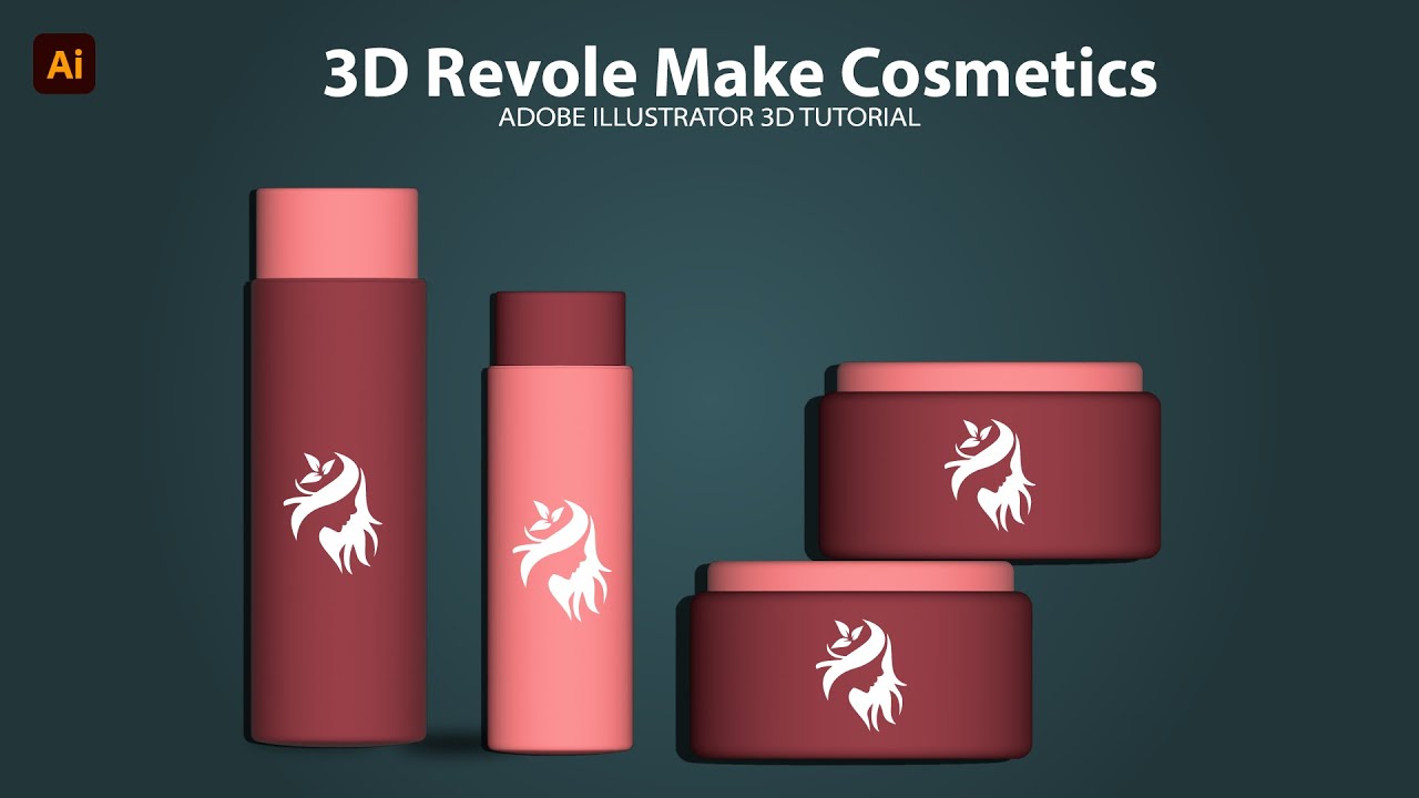 3D Revolve Make Cosmetics Product Design Adobe Illustrator tutorial ...