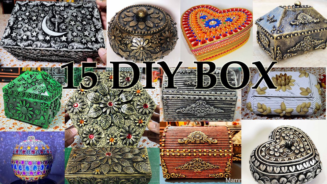 15 Beautiful Jewelry Box with Clay, Cement and Cardboard | Jewellery ...