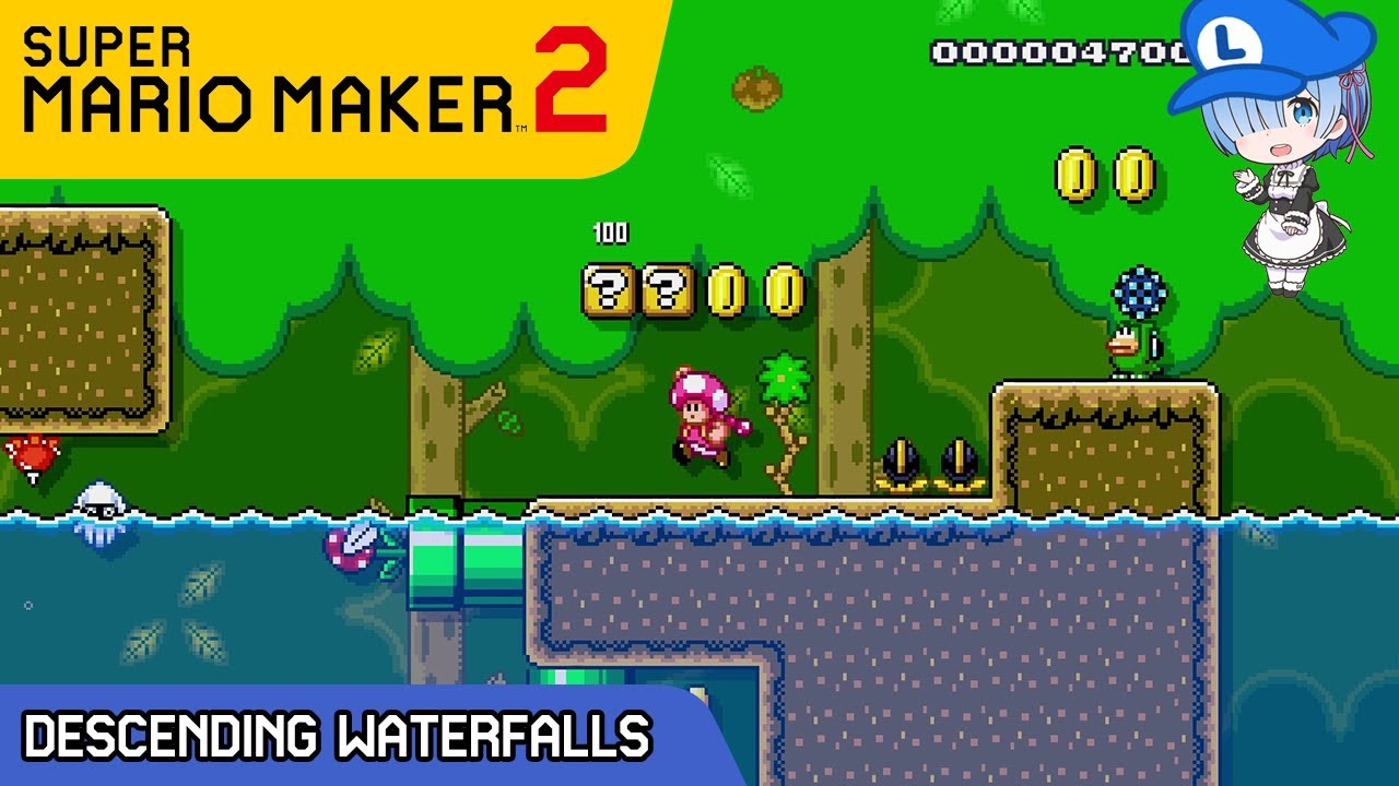 Descending Waterfalls - TRADITIONAL LEVELS in Mario Maker 2 - YouTube
