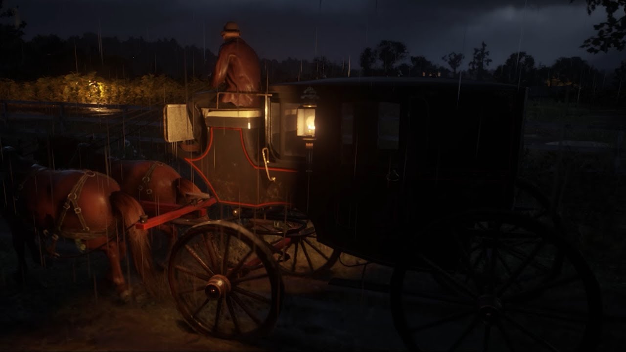 Arthur Morgan's Rainy Carriage Ride to the Tranquil Woods | RDR2 ASMR ...
