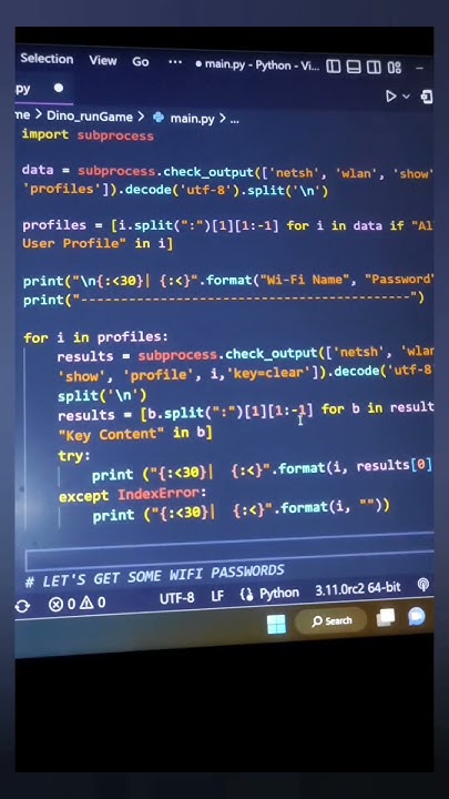 Wifi Password Tracking Using Python Python Pythonprogramming