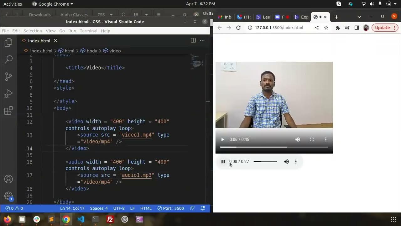 Adding Audio and Video to Your Webpage: HTML Tutorial with LearnQoch - YouTube