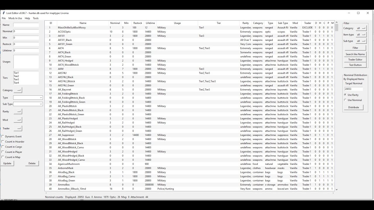 Dayz Loot DataBase Feature Walk Through YouTube Dayz Loot DataBase Feature Walk Through YouTube