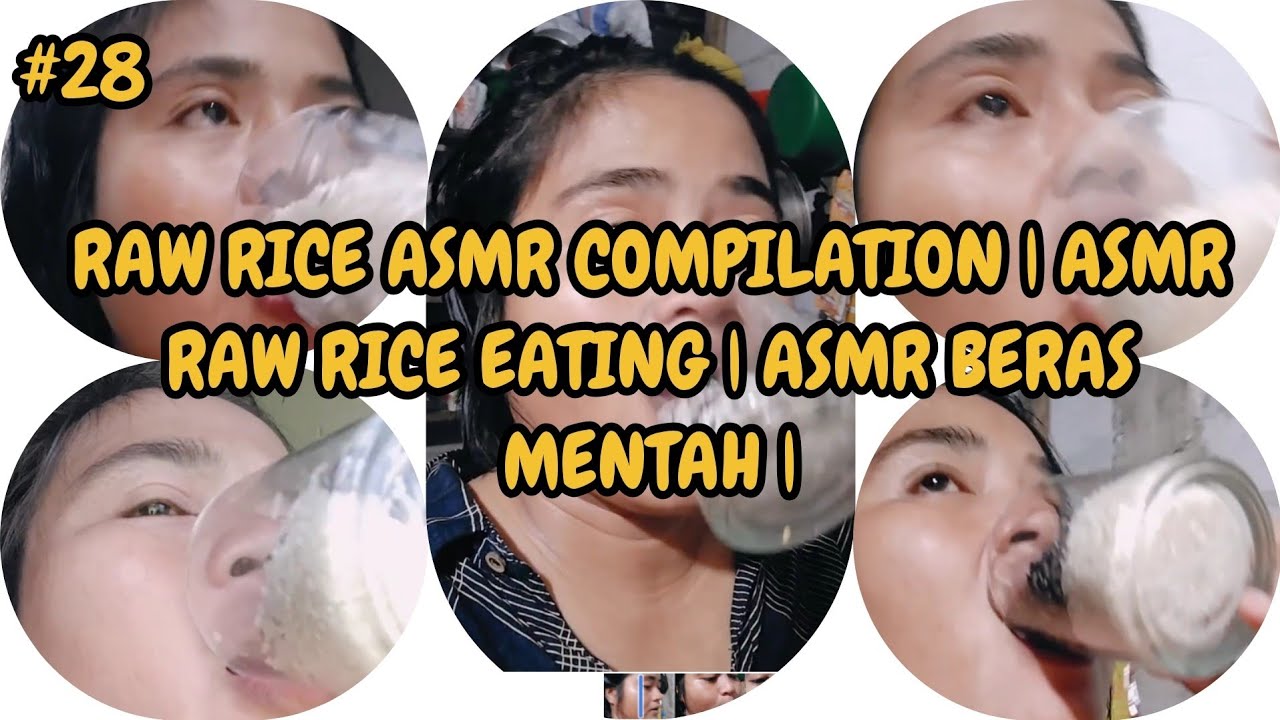 RAW RICE ASMR COMPILATION | ASMR RAW RICE EATING | ASMR BERAS MENTAH ...