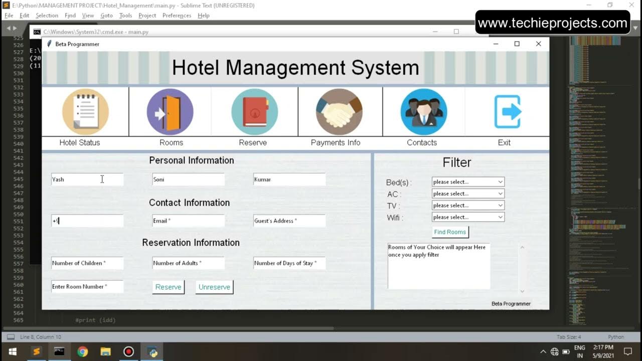 How to Create Hotel Management System Project in Python Full Tutorial - YouTube
