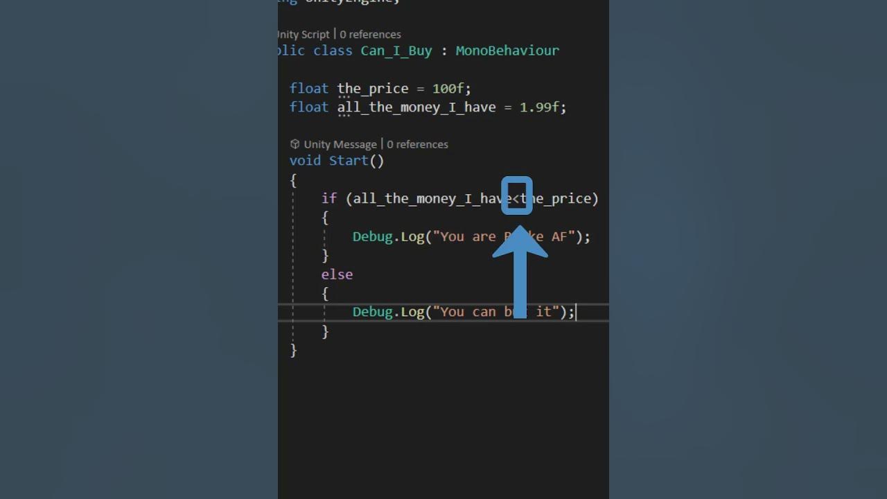 How To Use If Statements In C Unity Gamedev Unity Csharp Youtube