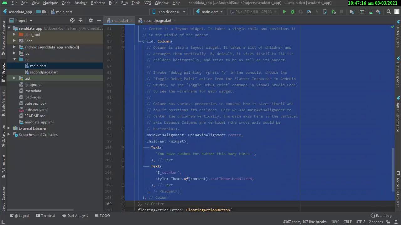 【FLUTTER ANDROID STUDIO and IOS】Send Data To A New Screen - YouTube