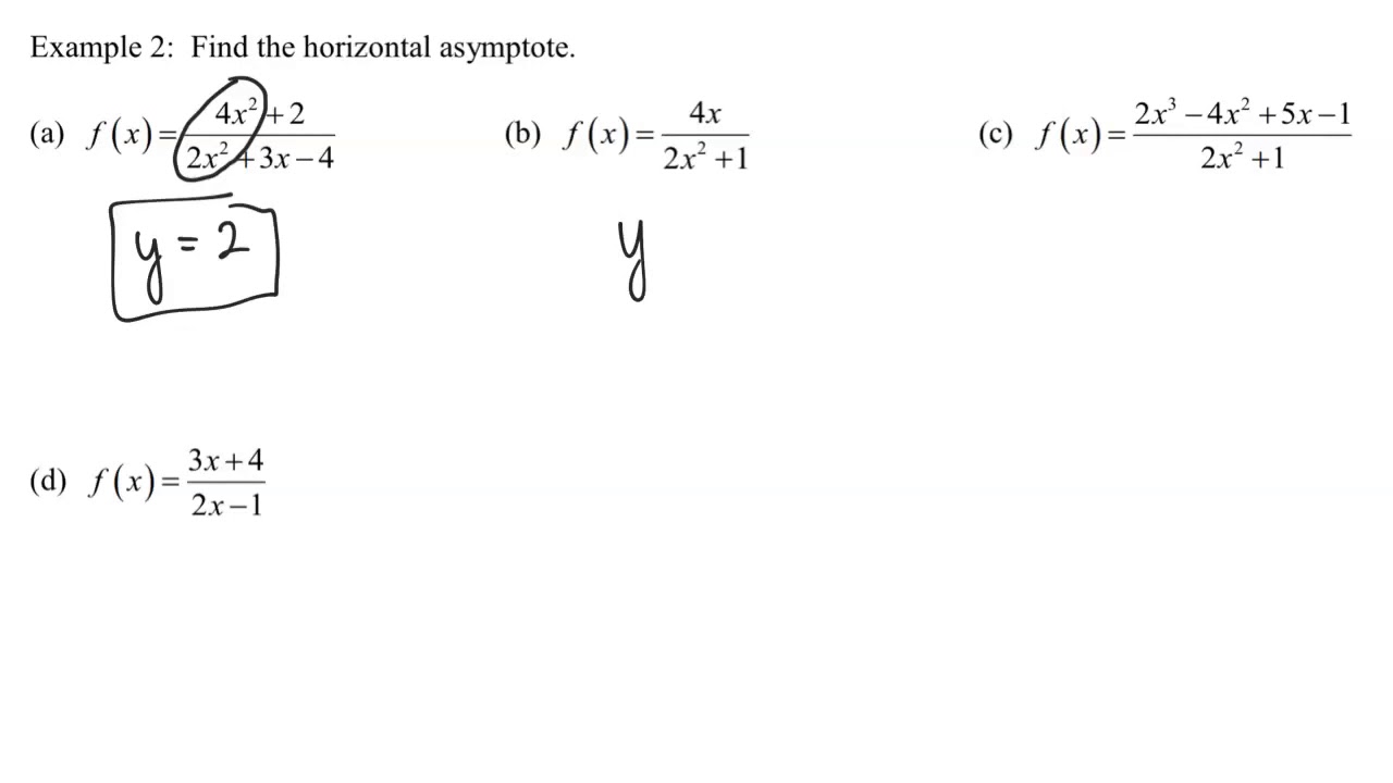 Section 2.6 Notes - Horizontal Asymptotes - YouTube