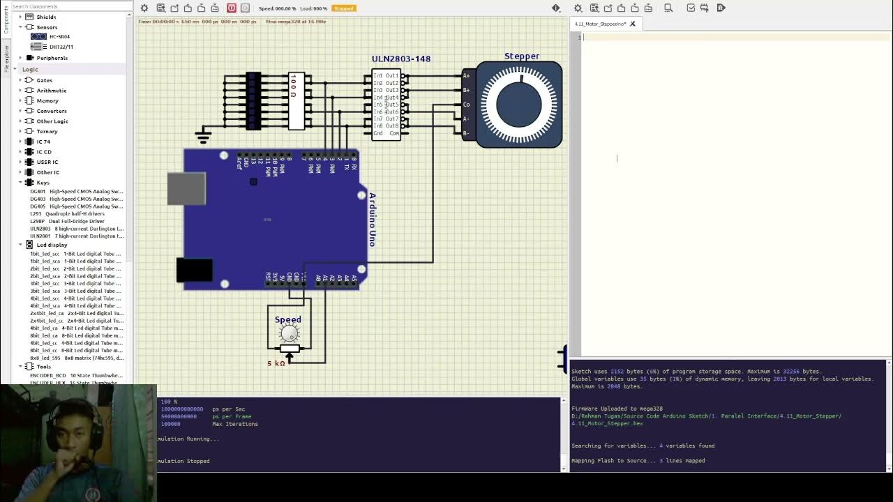 Tutorial Motor Stepper Arduino Menggunakan Simulide Youtube