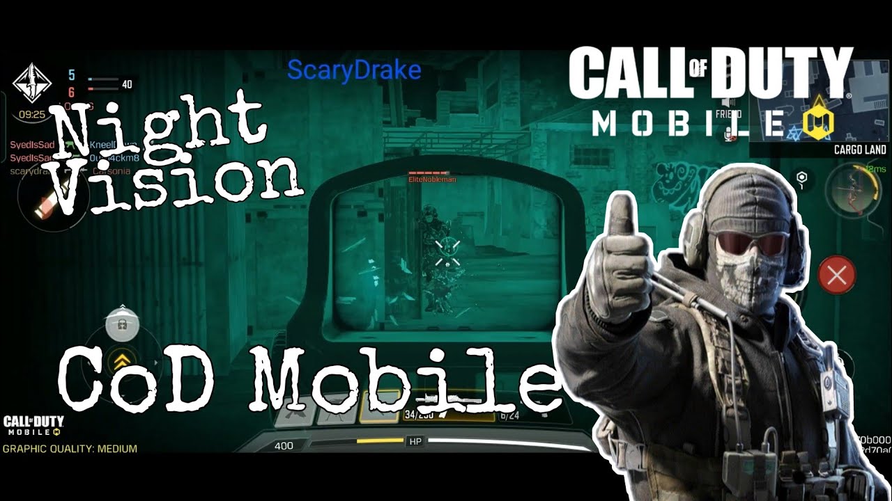 Night Vision Gameplay | COD Mobile | Hackney Yard Night Vision | CoDM ...