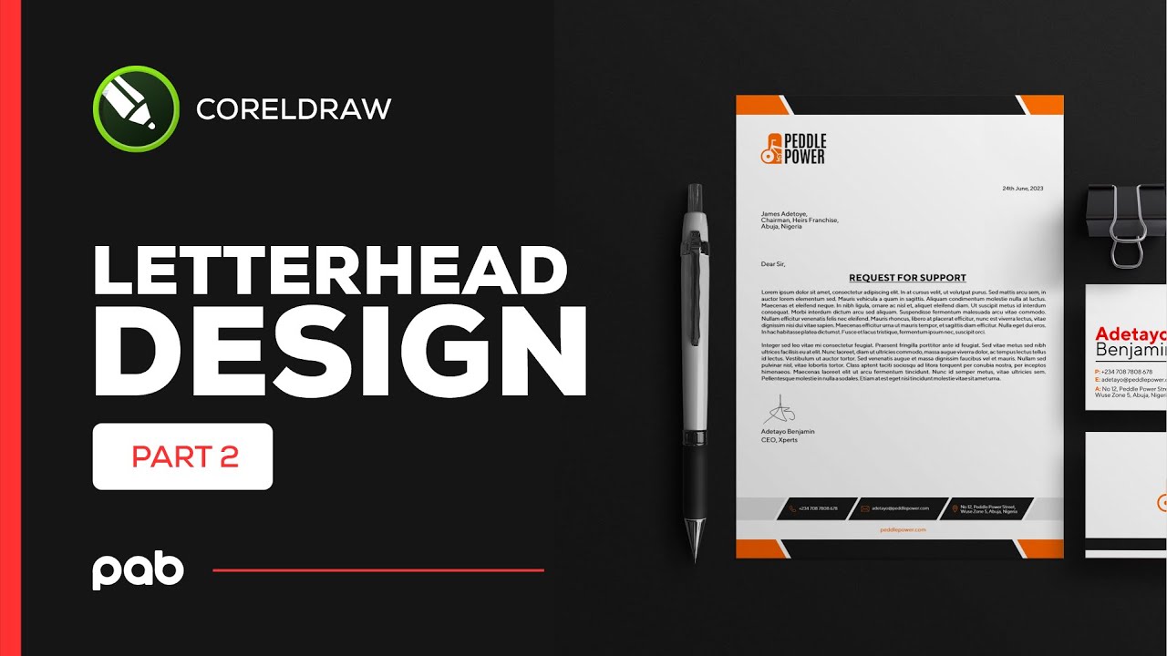 Create Modern Letterhead Design in CorelDRAW | Part 2 - YouTube