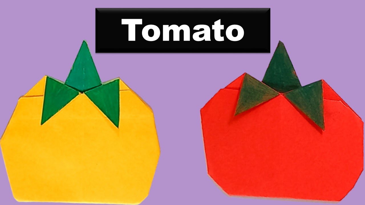 Make a Tomato with Color Papers | Origami Tomato | Easy - YouTube