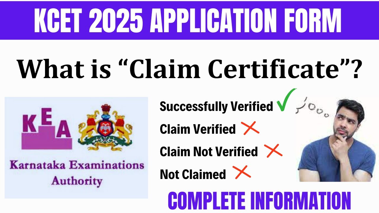 KCET 2025 | What is Claim Certificate? | KCET Application Form 2025 ...