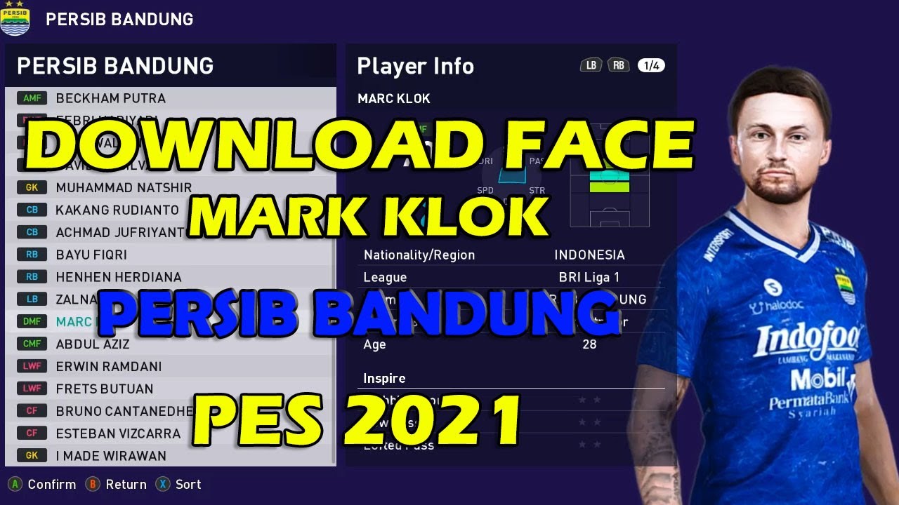 FACE MARK KLOK PERSIB BANDUNG PES 2021 - YouTube