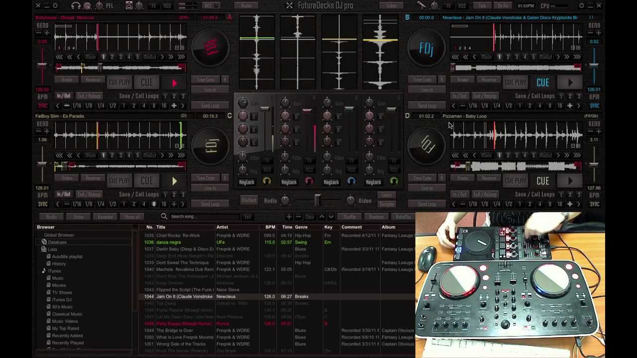 Pioneer DDJ Ergo and Reloop Contour in FutureDecks DJ pro - YouTube