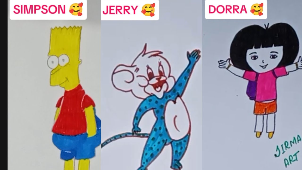 Three Cartoon Characters | Simpson,Jerry and DORRA 🥰 | Cartoon Frenzy ...