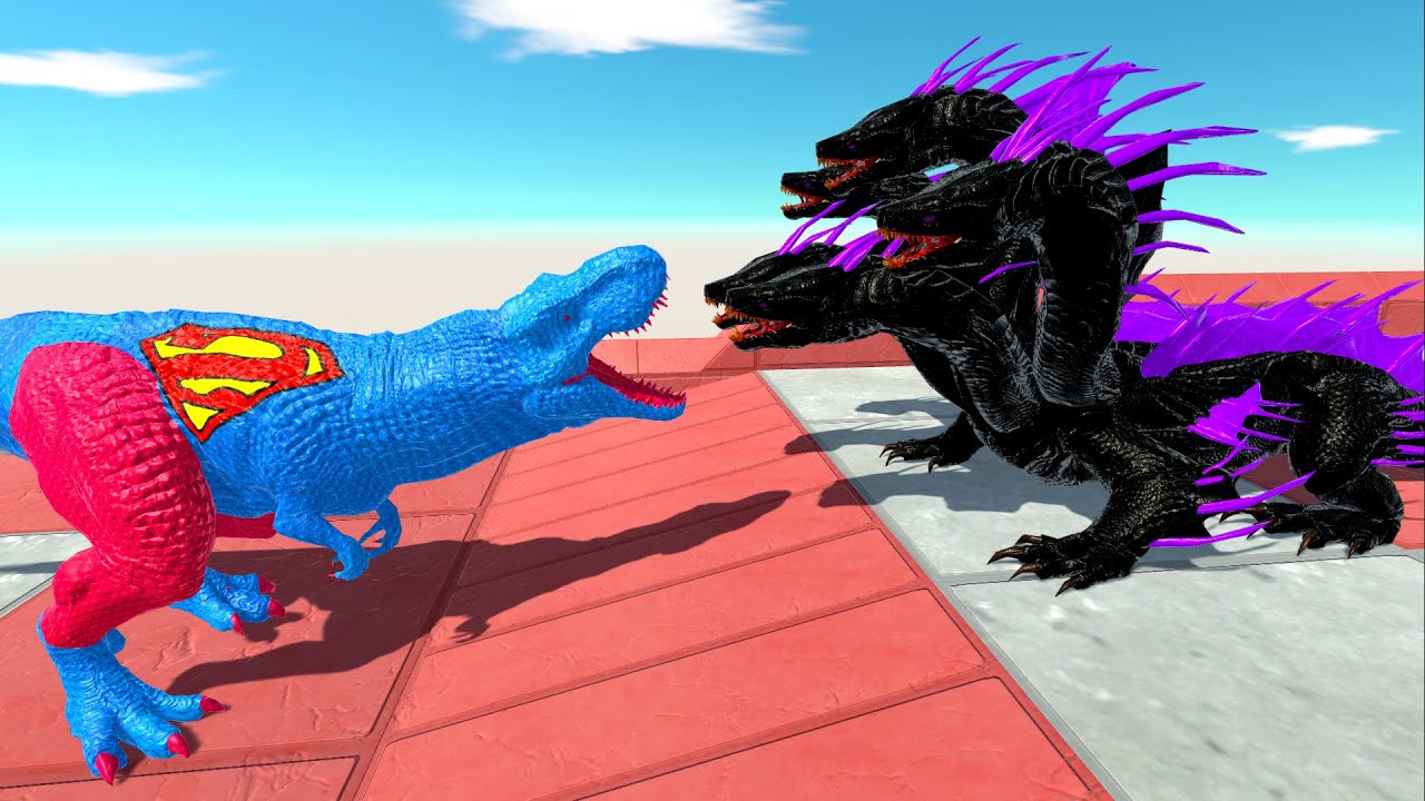 DARK HYDRA vs SUPERMAN T-REX DEATH CLIMB - Animal Revolt Battle ...