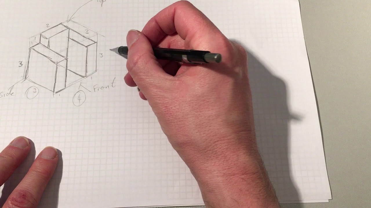 Isometric drawing stage 3 orthographic converting - YouTube