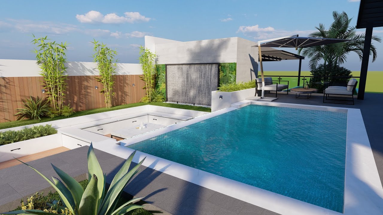 Proposed Pool Area with Sunken Garden - YouTube