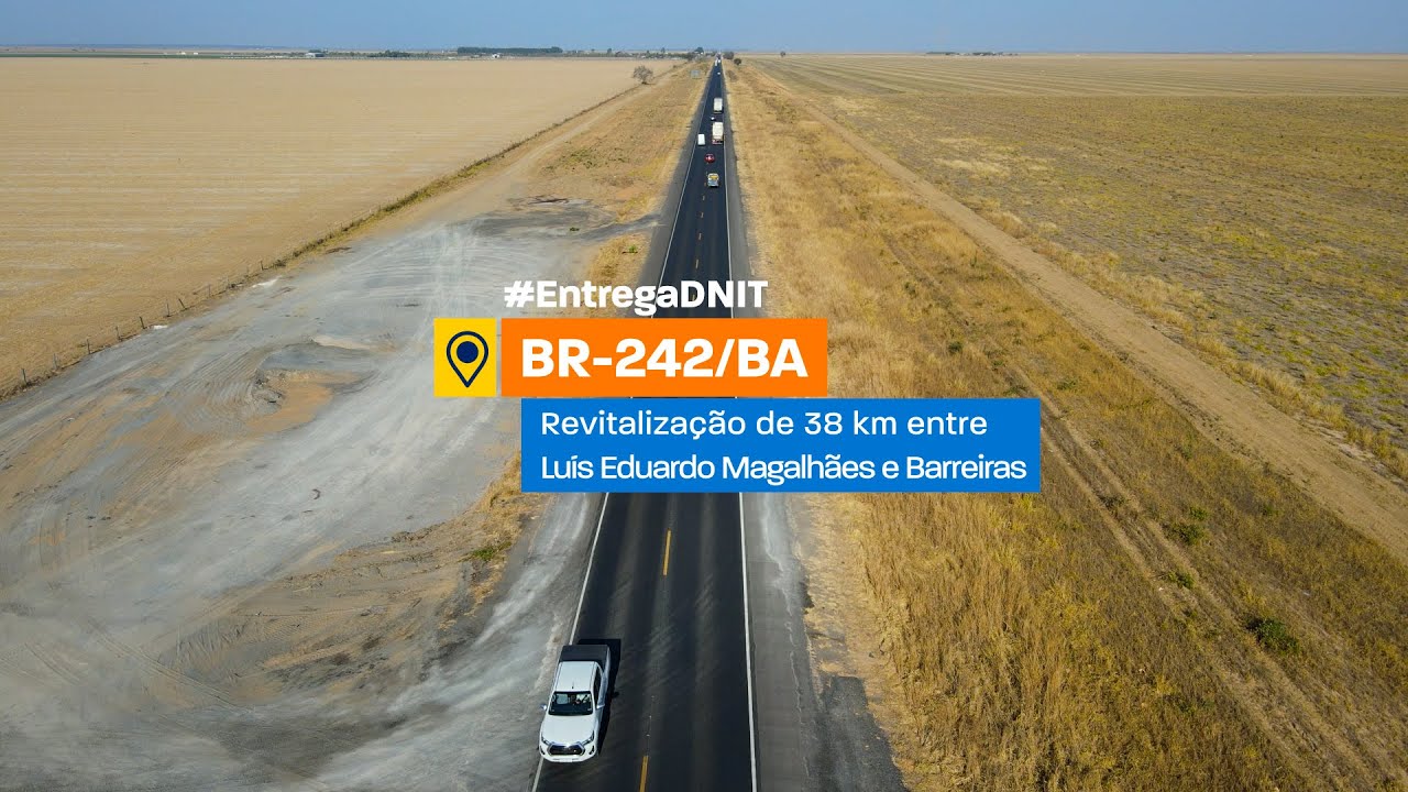 Revitalização de 38 km em trechos descontínuos da BR-242/BA - YouTube