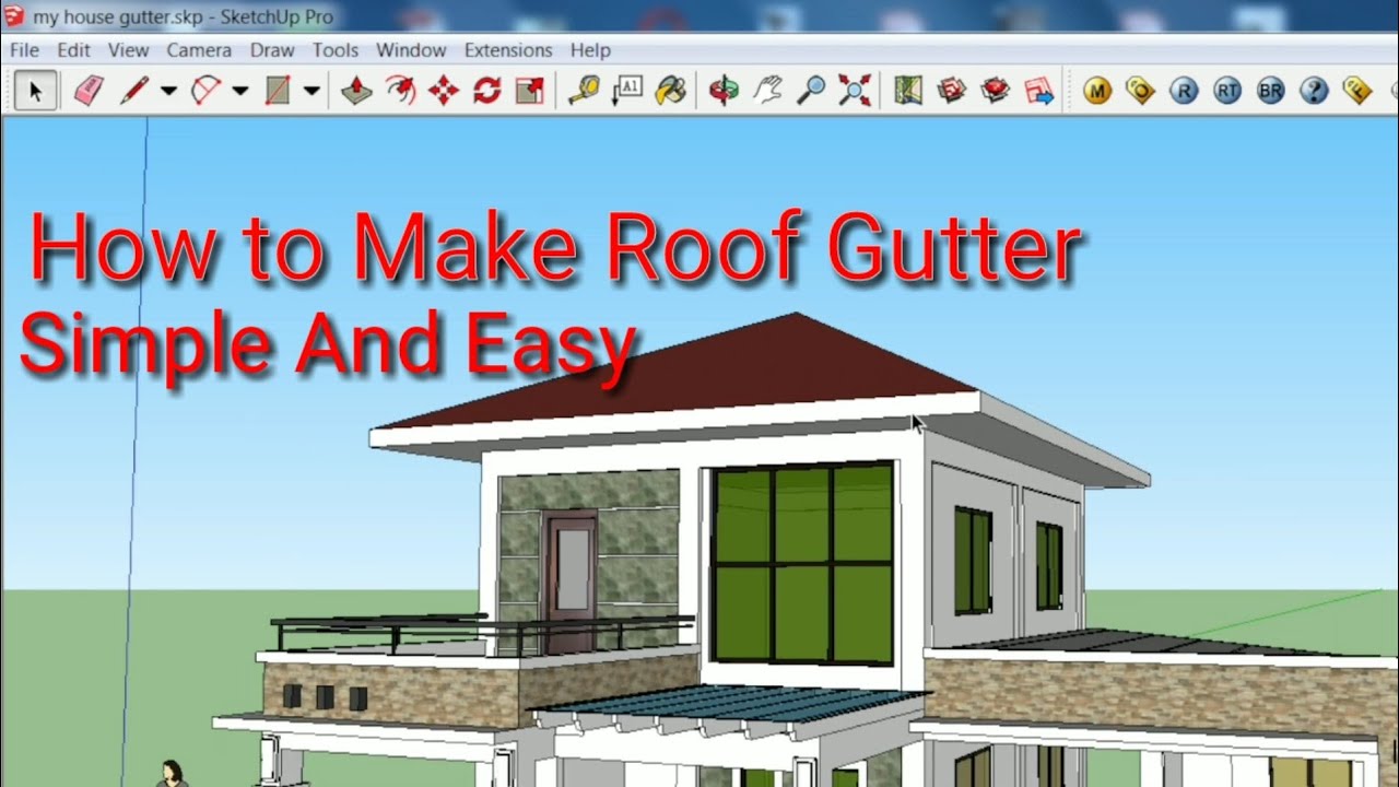 How to Make Roof Gutter (Sketchup pro 2015) - YouTube