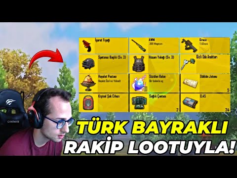 TÜRK BAYRAKLI RAKİPLERİN LOOTLARIYLA WIN ALMAK? (AWM ÇIKTI) PUBG MOBILE