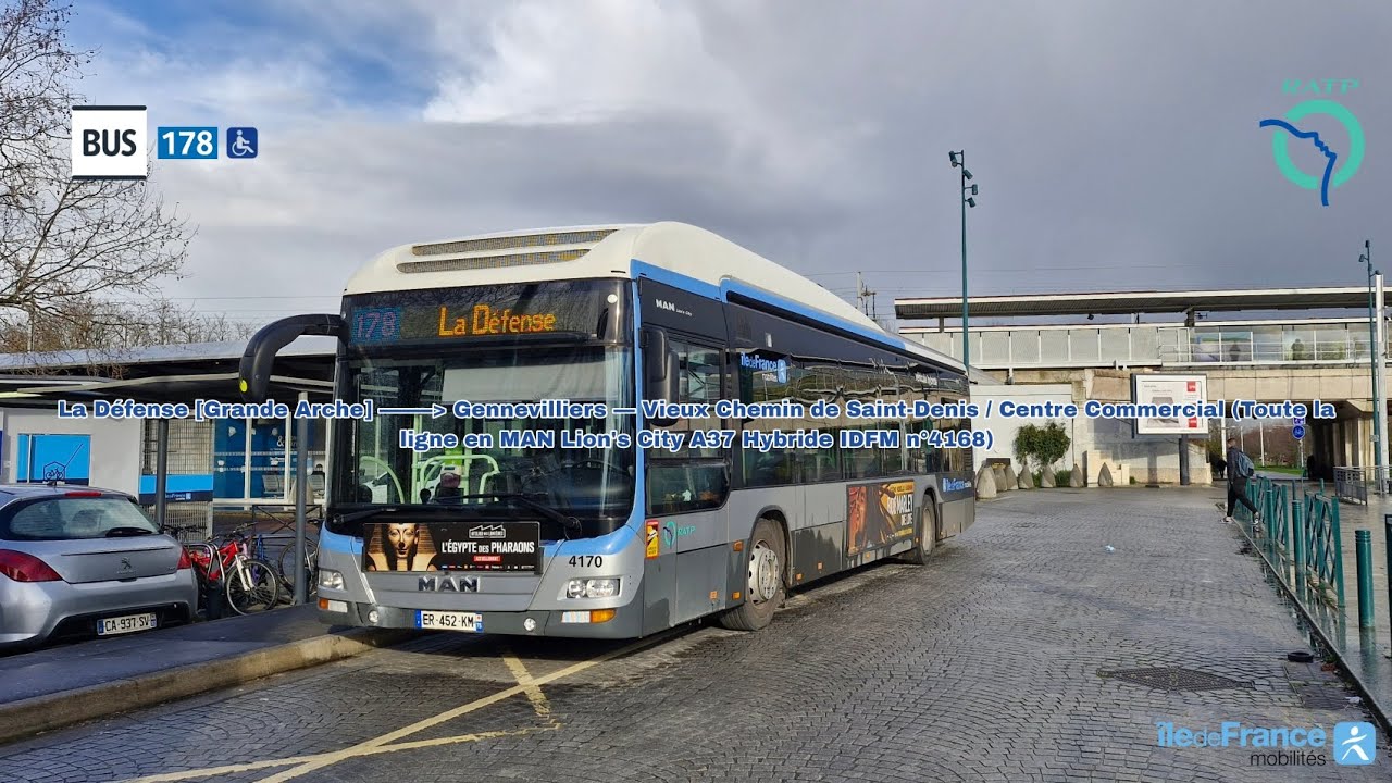 [Ligne 178 RATP] Lion's City A37H IDFM n°4168 – La Défense à Vieux Ch ...