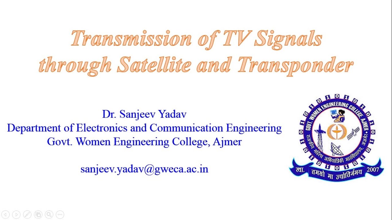Transmission of TV Signals through Satellite and Transponder - YouTube