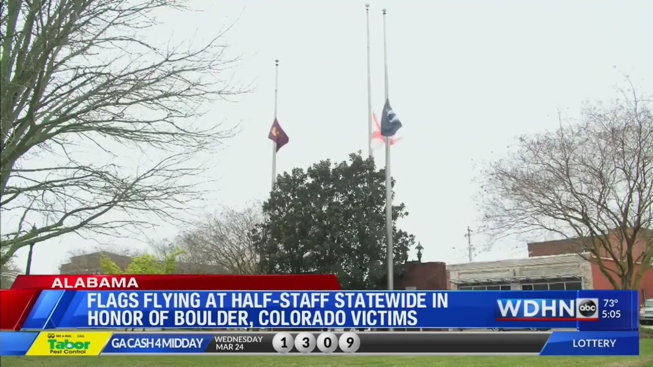 Wiregrass flags flying at half-staff in honor of Colorado victims - YouTube