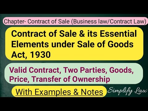 Essential Elements of Contract of Sale| Contract of Sale of Goods ...