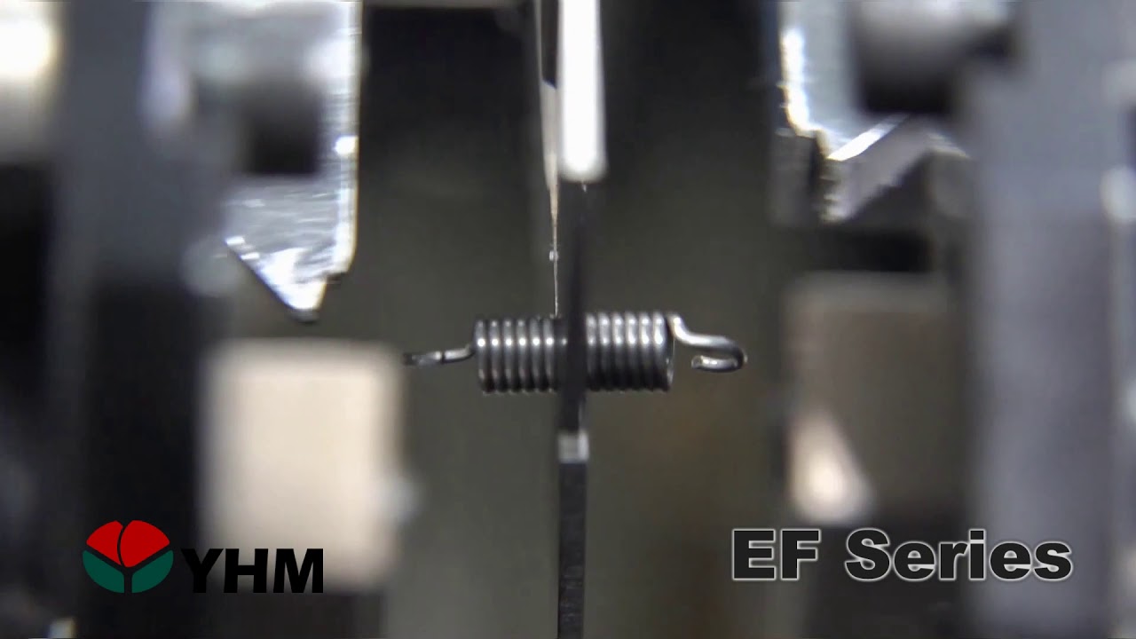 CNC Extension Spring Machine EF-210-W.D. 0.5 mm-O.D. 3 mm - YHM - YouTube