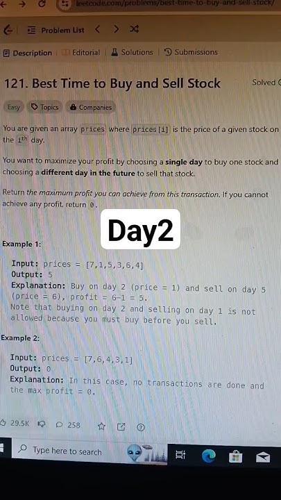 Best time to Buy and sell stock || #blind75leetcode - question 2 #leetcode #codingchallenges ...