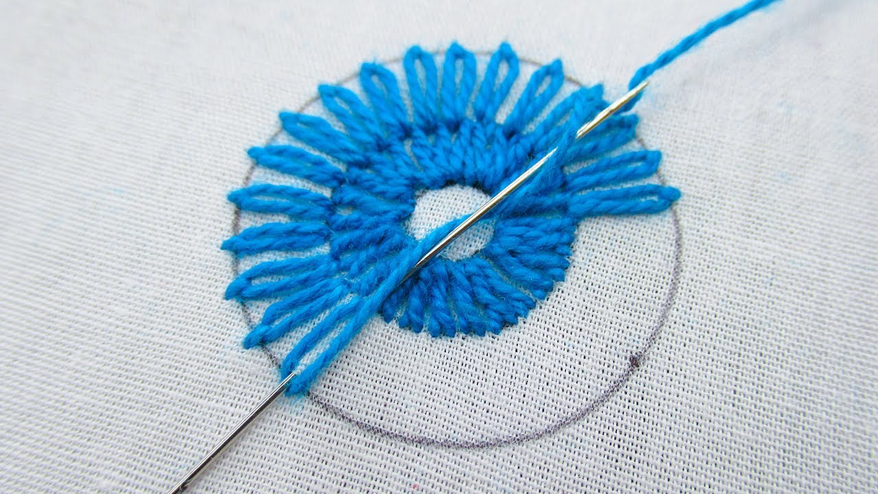 Most demanding circle flower hand embroidery tutorial|| Super easy hand ...