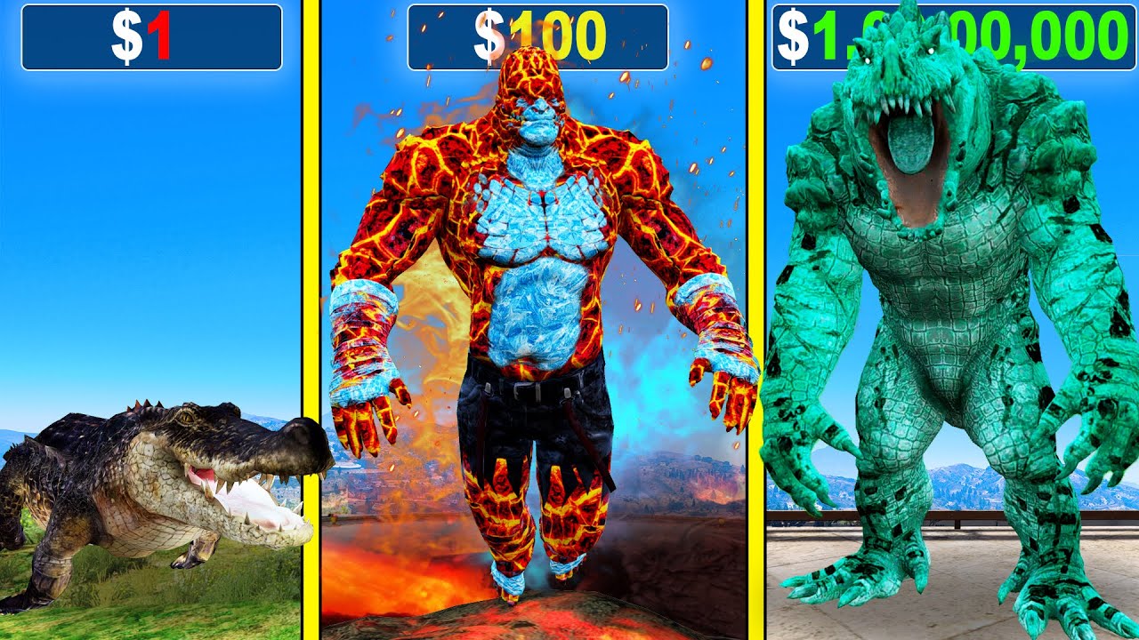 $1 CROCODILE to $1,00,00,000 ULTIMATE CROCODILE in GTA 5 - YouTube
