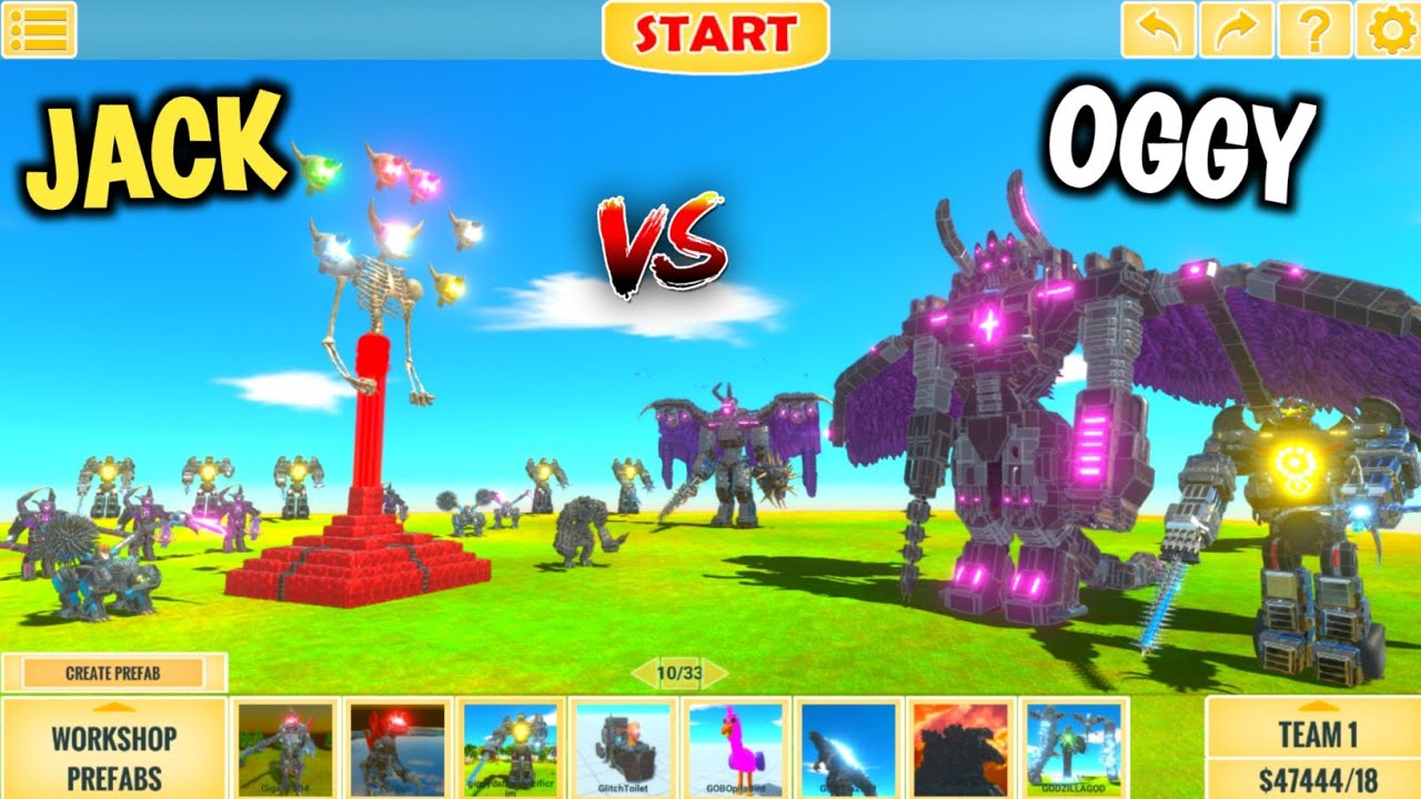 JACK vs OGGY in ARBS | ROBOTIC BATTLE | Animal Revolt Battle Simulator ...