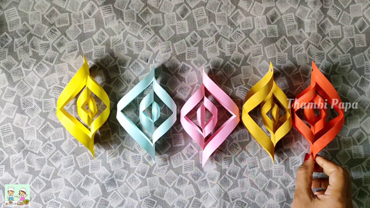 Attractive Paper Wall Hanging || Best Out Chart Wall Hanging || DIY ...