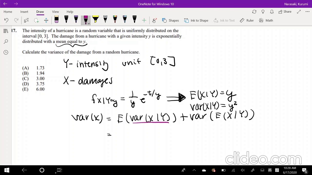 SOA Exam P Question 317 | Law of Total Variance - YouTube