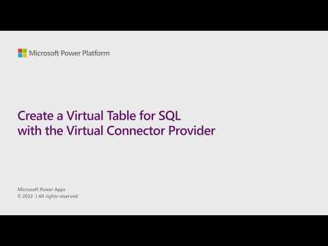 Create a Virtual Table for SQL with the Virtual Connector Provider ...