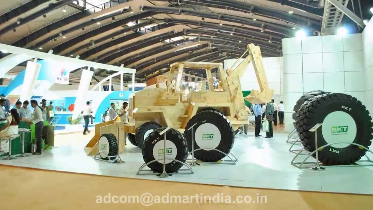 Excon,2013 - Conceptual Wooden Backhoe loader Exhibit for BKT - YouTube