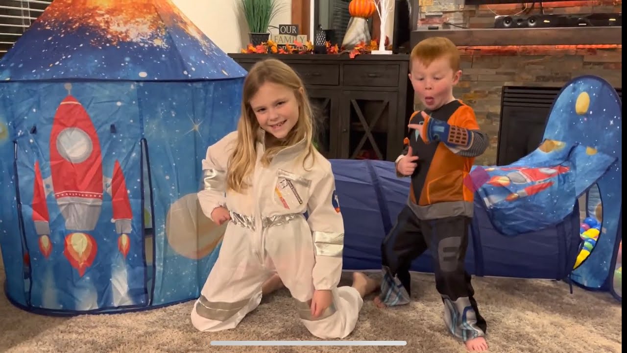 Space themed pop up rocket ship with tunnel and ball pit- so fun & cute ...