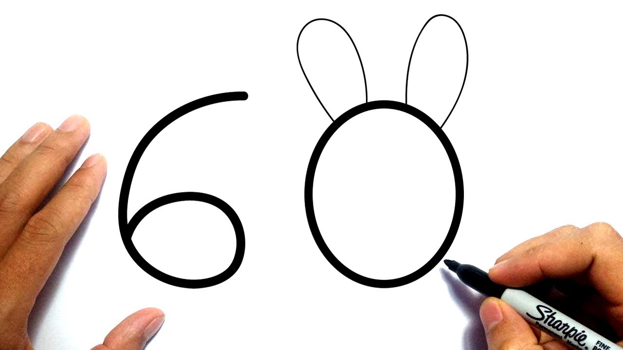 How To Draw A Rabbit From Numbers 60 - YouTube