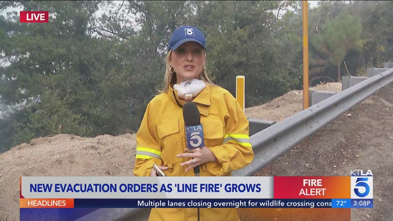 Crews race to gain containment on the 44,000 acre Line Fire - YouTube
